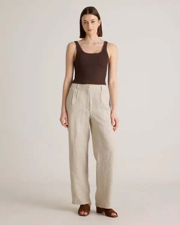 Quince 100% European Linen Pleated Trouser