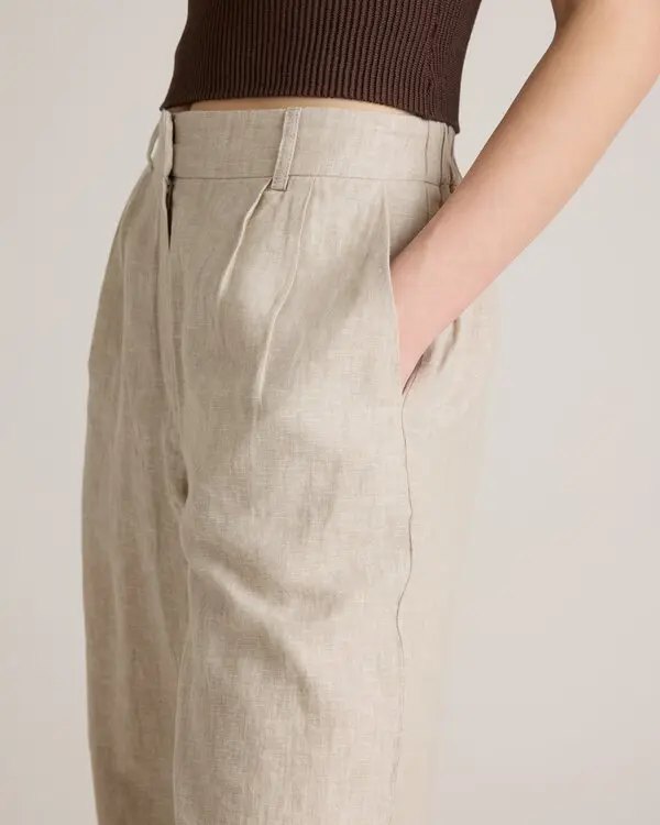 Quince 100% European Linen Pleated Trouser