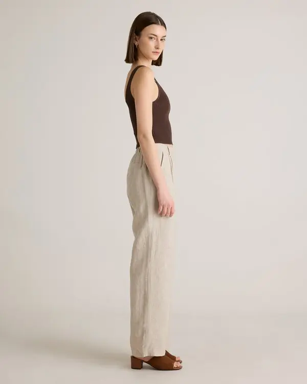 Quince 100% European Linen Pleated Trouser