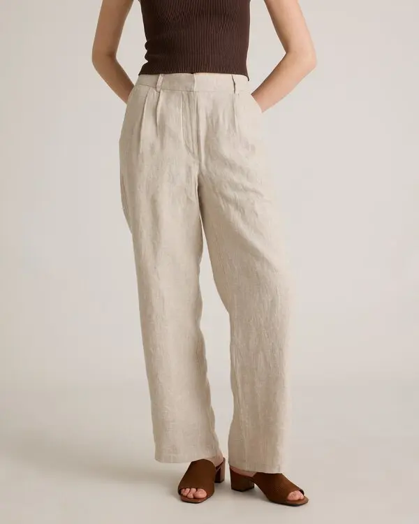 Quince 100% European Linen Pleated Trouser