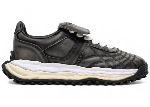 Mihara Yasuhiro Scott Og Sole Vintage Leather Effect Low - Black