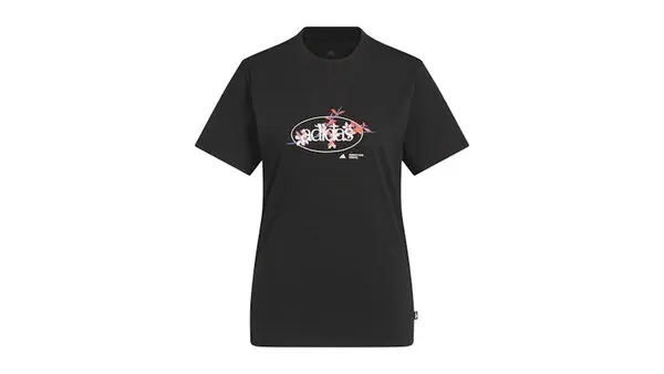 Adidas Elements Radiate Floral Graphic Tee Shirt - Black