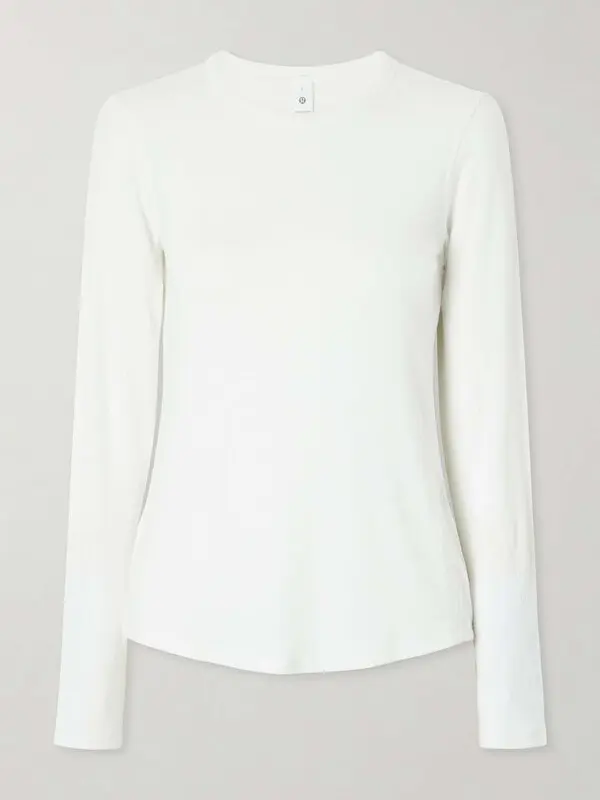 Lululemon Hold Tight Ribbed Modal Blouse - White