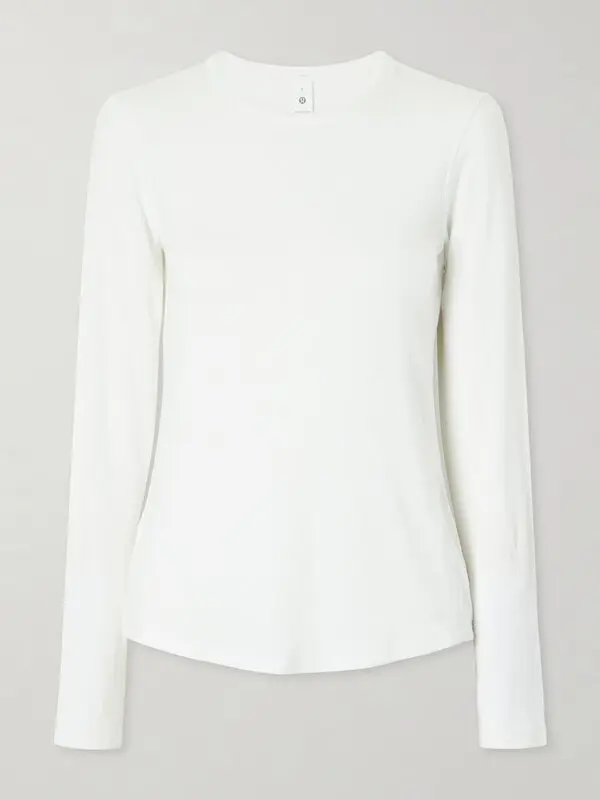 Lululemon Hold Tight Ribbed Modal Blouse - White