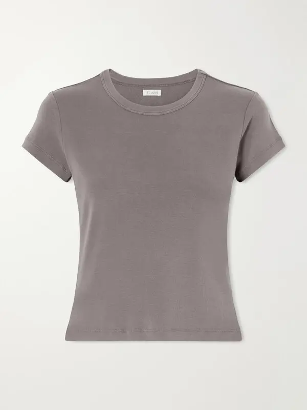 ST. AGNI Organic Cotton-jersey Baby Tee - Brown