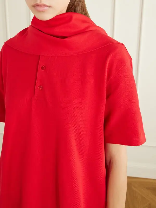 FLORE FLORE Frayed Organic Cotton Scarf - Red