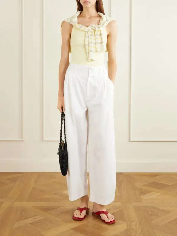 FLORE FLORE May Organic Cotton-jersey Tank Top - Yellow