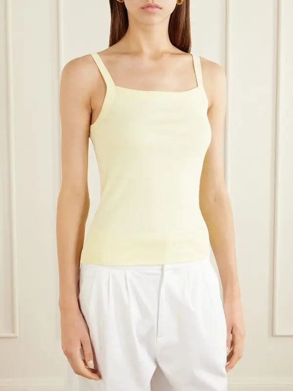 FLORE FLORE May Organic Cotton-jersey Tank Top - Yellow