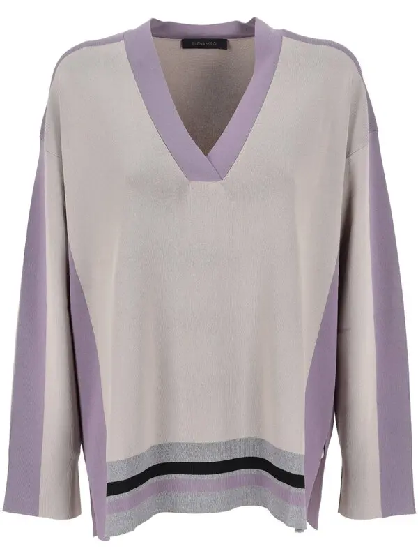 ELENA MIRO` V-neck Sweater - Blue