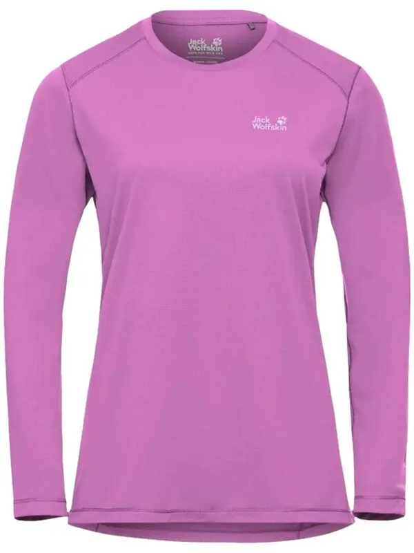 JACK WOLFSKIN T-shirt Prelight Suncool Ls W - Pink