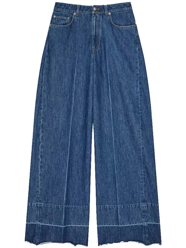 Givenchy Wide Leg Denim Pants - Blue