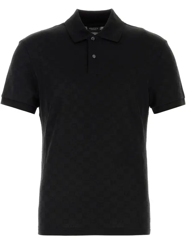 Gucci Technical Jersey Gg Jacquard Polo - Black