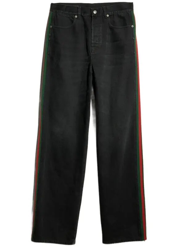Gucci Cotton Denim Pants With Web Insert