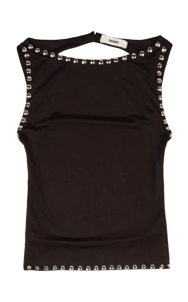 SIEDRES Zelna Studded Cutout Tank Top