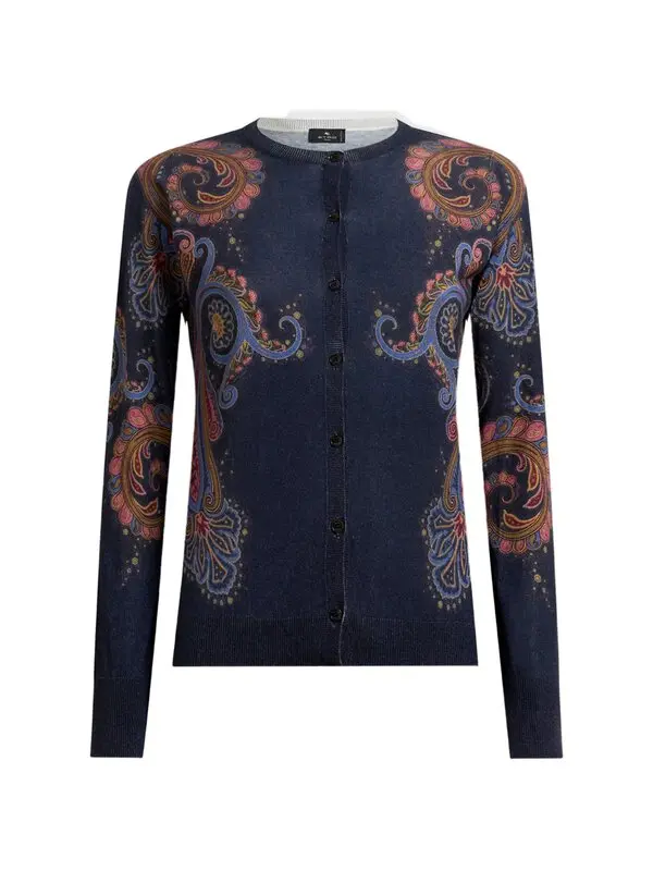 Etro Cardigan With Paisley Design - Blue