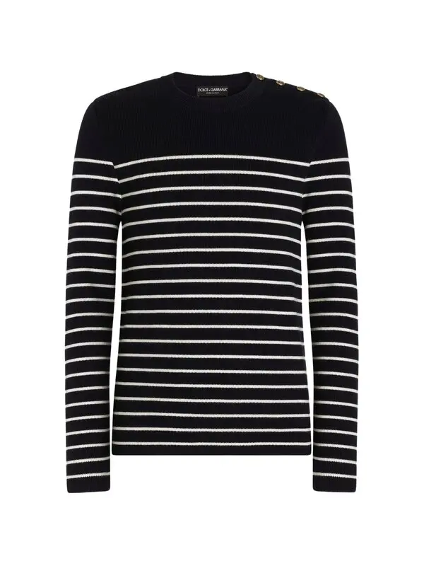 Dolce & Gabbana Crewneck With Buttons - Blue