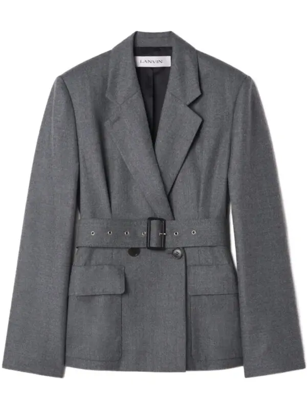 LANVIN Belted Pocket Jacket - Gray
