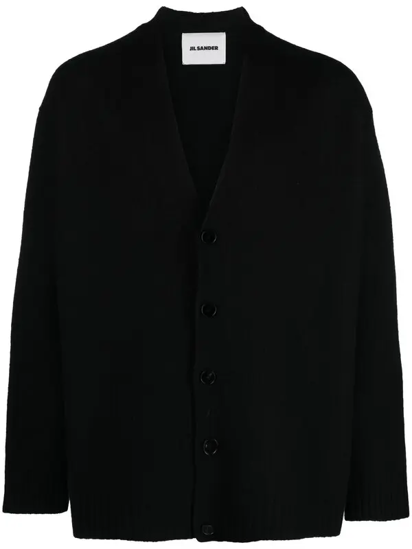 JIL SANDER Oversized Cardigan - Black