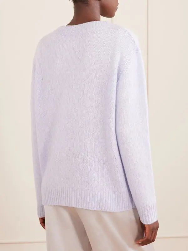 LISA YANG Leona Cashmere And Silk-blend V-neck Sweater - Purple