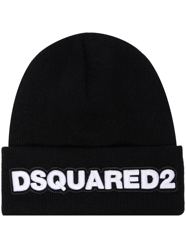 Dsquared2 Knit Beanie With Logo Applique