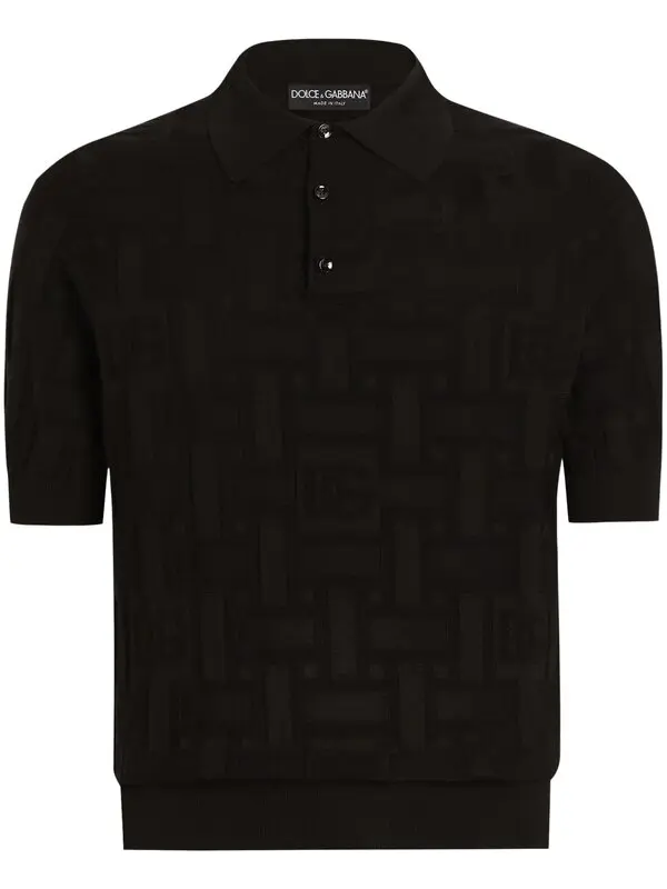 Dolce & Gabbana Silk Polo - Black