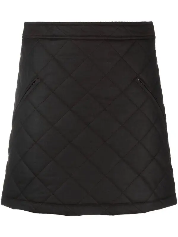 Burberry Diamond Quilted Mini Skirt - Brown