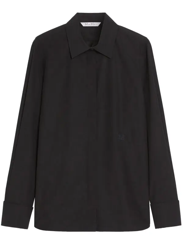 Max Mara Stretch Cotton Crêpe Shirt - Black