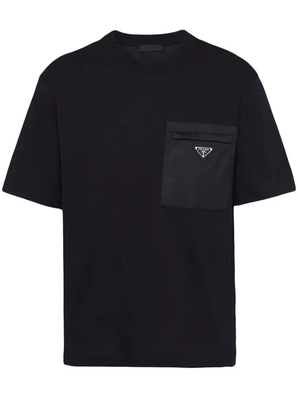 Prada Jersey And Re-nylon T-shirt - Black
