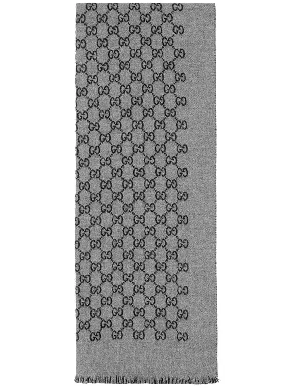 Gucci Gg Double Wool Jacquard Scarf