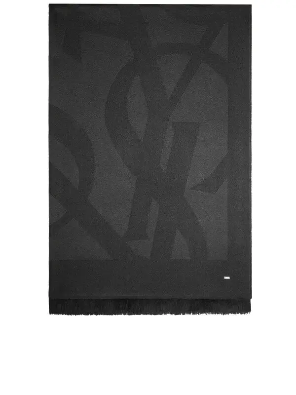 Saint Laurent Monogram Scarf - Black