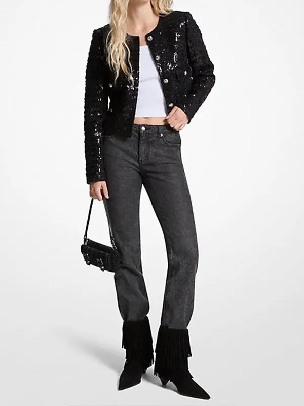 Michael Kors Sequined Cropped Jacket