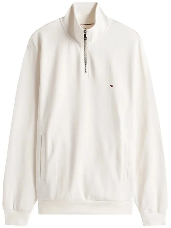 Tommy Hilfiger Essential Intechno 1/4 Zip Sweatshirt - White
