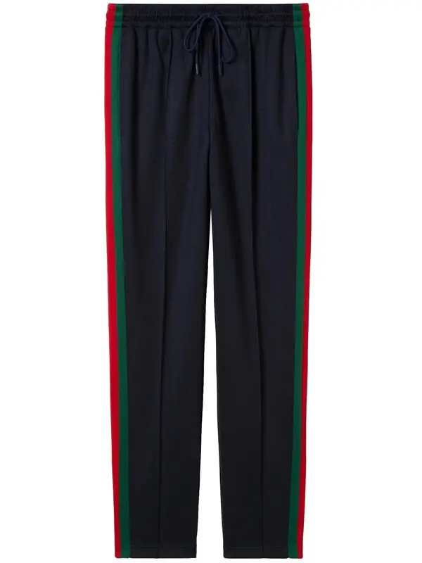 Gucci Technical Jersey Sport Pants With Web Tape - Black