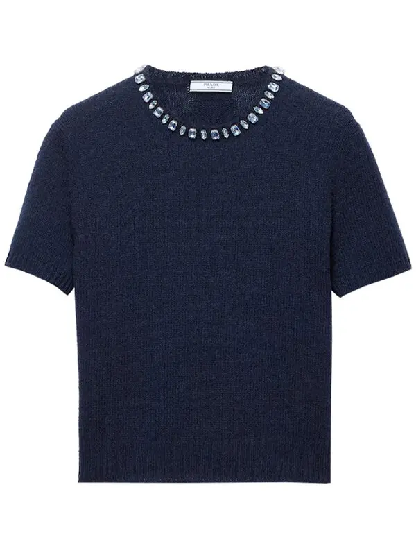 Prada Crew Neck Sweater In Wool And Cashmere