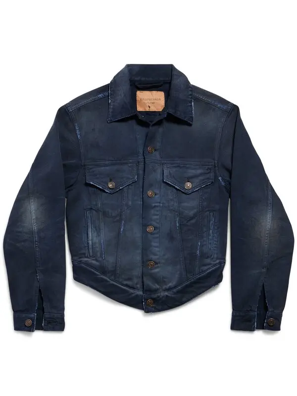 Balenciaga Curved Waistband Jacket - Blue