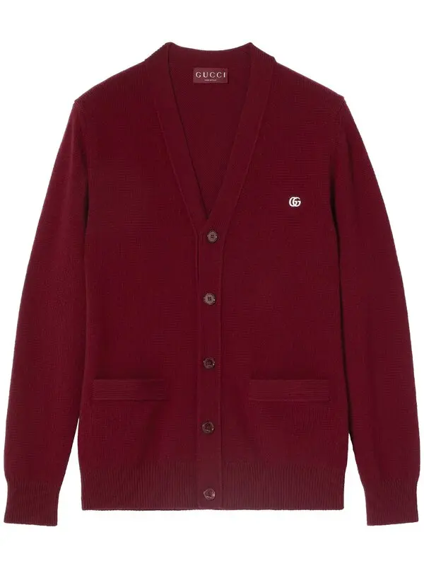 Gucci Cashmere Wool Cardigan With Embroidery - Red