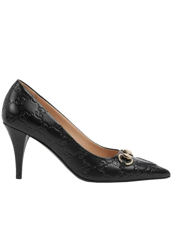 Gucci Embossed Leather Pumps