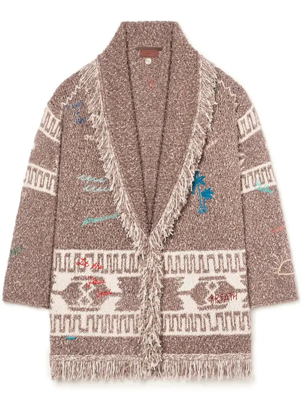 Alanui Written The Ocean Cardigan - Brown