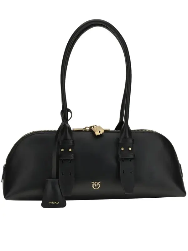Pinko Horizontal Bowling Bag With Antique Gold Details