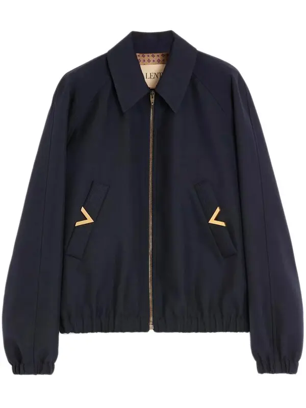 Valentino Garavani Jacket With Golden Zip Detail - Blue
