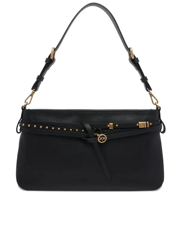 Pinko Mini Belt Bag With Antique Gold Details - Black