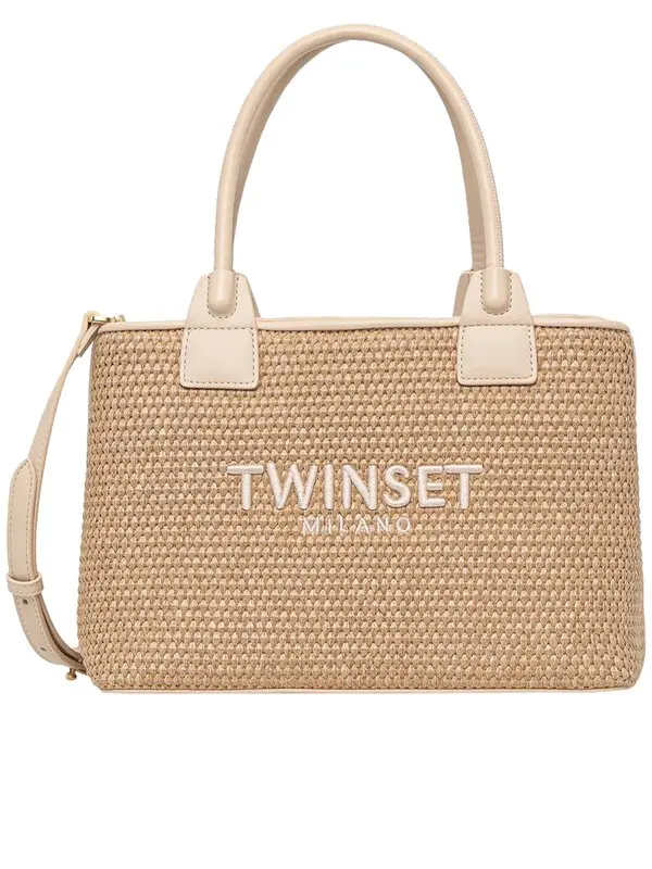TWINSET Raffia Bag With Top Handles