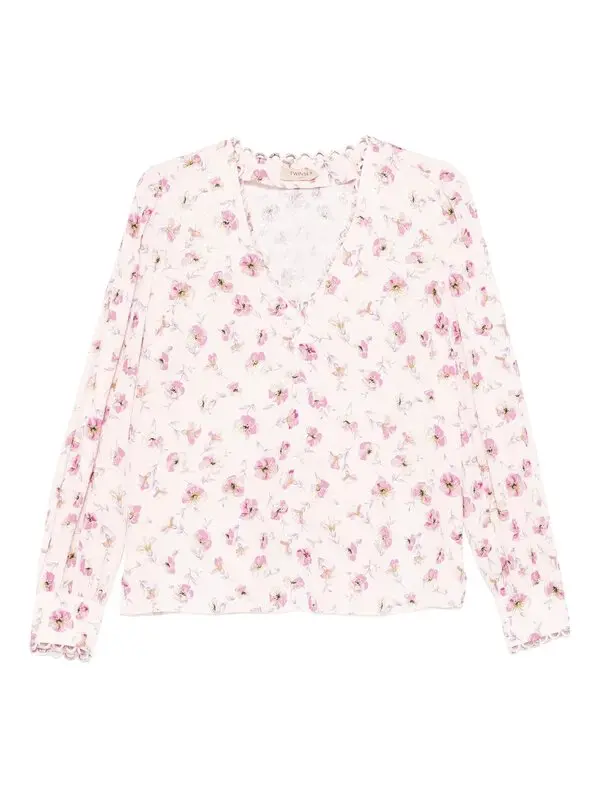 TWINSET Flower Print Blouse - Pink