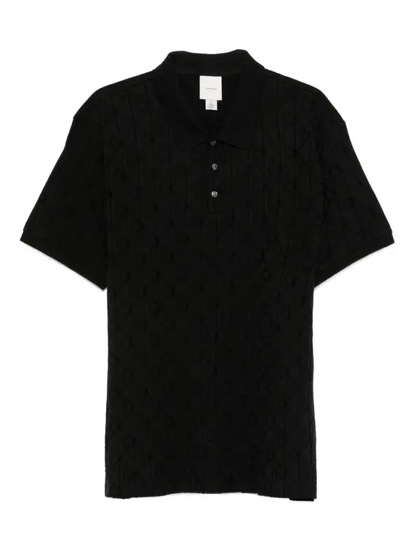 Calvin Klein Ss Dbl Mercerized Emblem Jacquard - Black