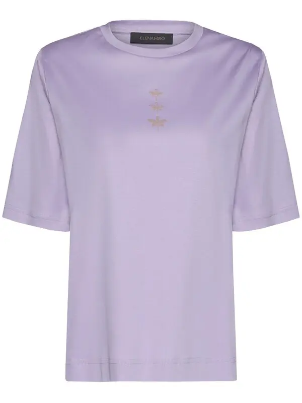 ELENA MIRO` Crew Neck T-shirt - Pink