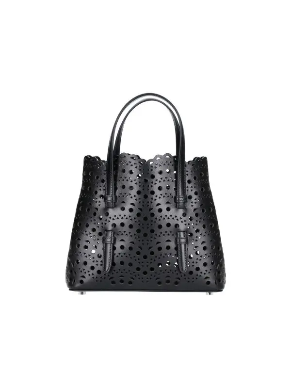 Alaïa Mina 20" Perforated Calfskin Tote Bag