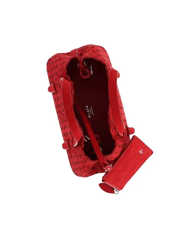 Alaïa Mina 20" Perforated Calfskin Tote Bag - Red