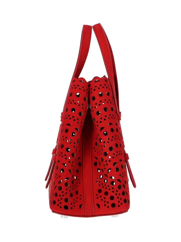 Alaïa Mina 20" Perforated Calfskin Tote Bag - Red