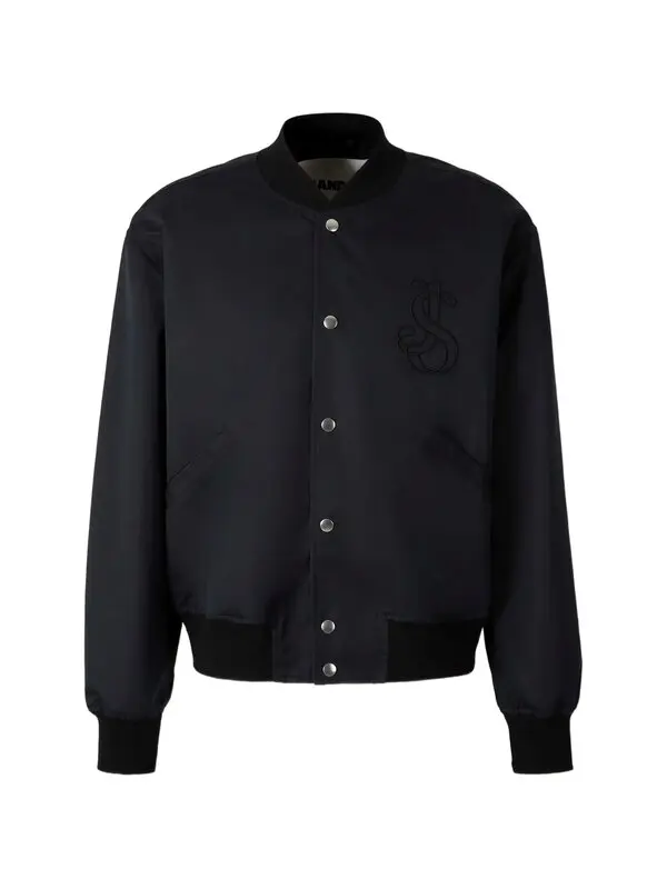 JIL SANDER Bomber Jacket With Logo Detail - Black