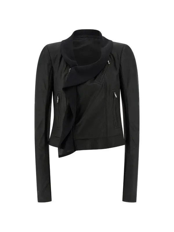 Rick Owens Scarf Biker Leather Jacket